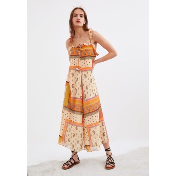 Zara | Dresses | Zara Paisley Multicolor Ruffle Maxi Dress | Poshmark